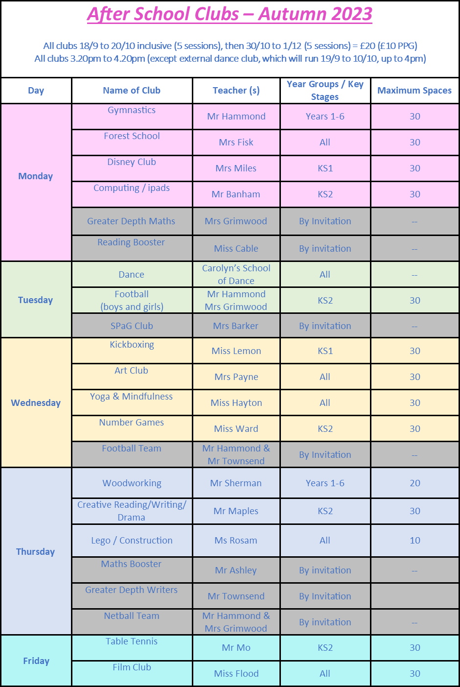 Clubs | Sprites Primary Academy